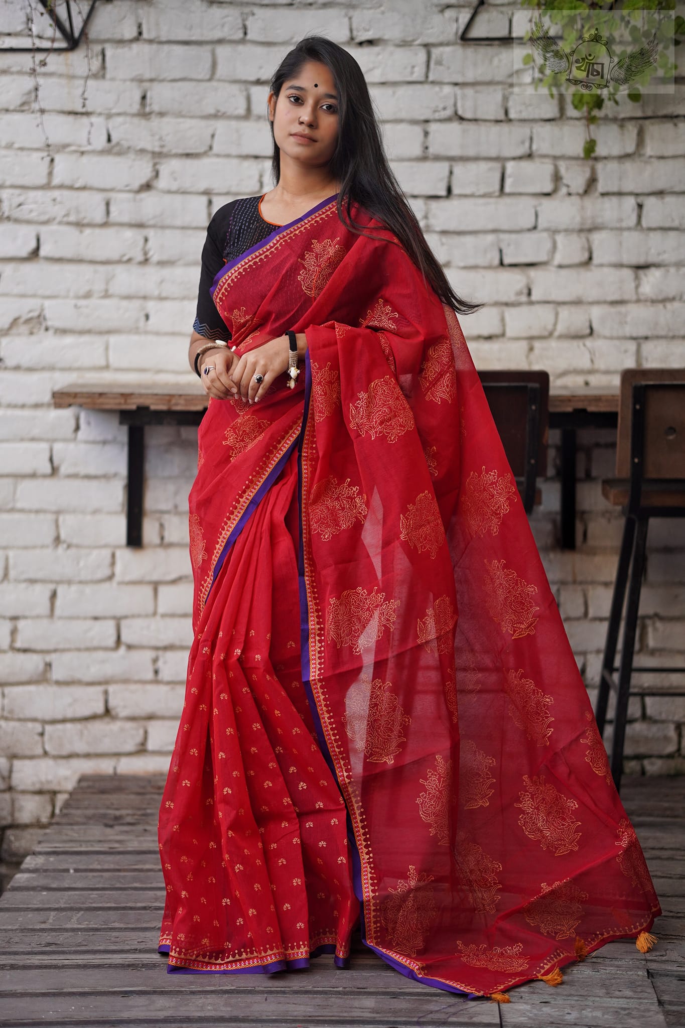 Roma | Block Printed Sharee - Khacha