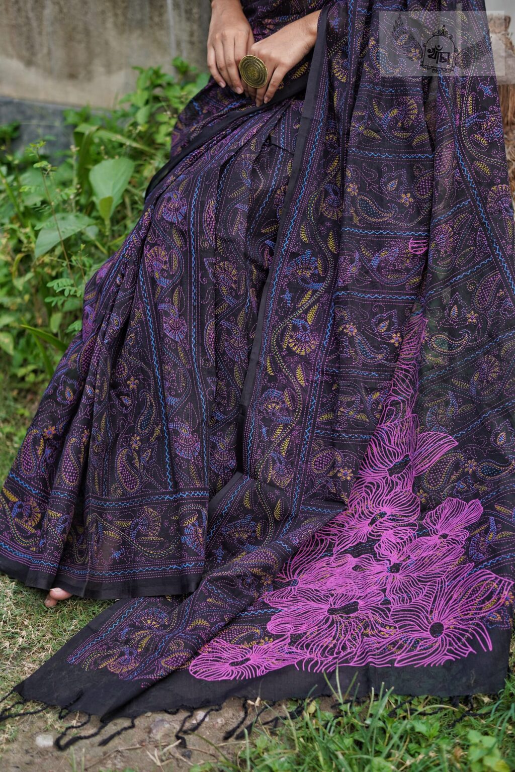 Hema | Screen Print Sharee - Khacha